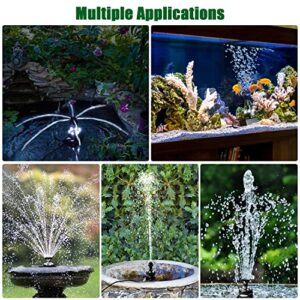 SZMP Bird Bath Fountains, Upgraded 24-Hours Working Bird Bath Fountain Pump with Lights & 7 Nozzle, 16.4Ft Power Cord & Adapter, Adjustable Water Pump for Garden, Pond, Fish Tank, Outdoor (White)