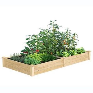 greenes fence original cedar raised garden bed, 4′ x 8′ x 10.5″ – made in usa with north american cedar