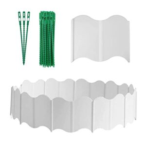 40pcs garden edging border, lawn garden fence edgings decorative landscape border for lawn garden flower bed white