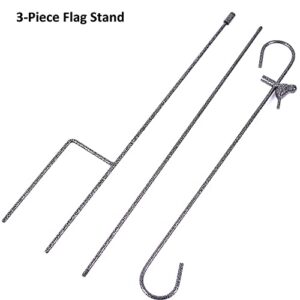 hereex Garden Flag Pole Holder Stand with Bird, Bird Flag Pole Stand for Small Garden Flag 12 x 18, Backyard Flag Stand Heavy Duty Wrought Iron Durable Powder Coating No Flag Black