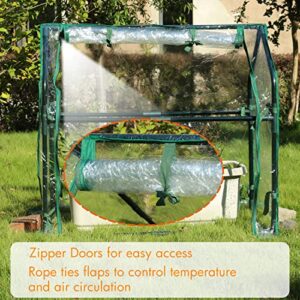 Gardzen Mini Greenhouse Heavy Duty Portable Green House, Clear Tent Indoor or Outdoor for Plants 36.2”(L) x18.9”(W) x33.3”(H)