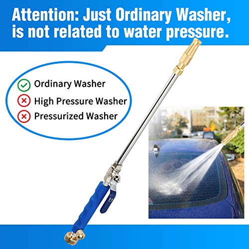 Hydro Jet High Pressure Power Washer, Pressure Washer Gun with Garden Hose End, Glass Window Cleaning Sprayer Extendable Garden Car Water Washing, Hydrojet Washer Nozzle (Adjustable Type + Fan Type)