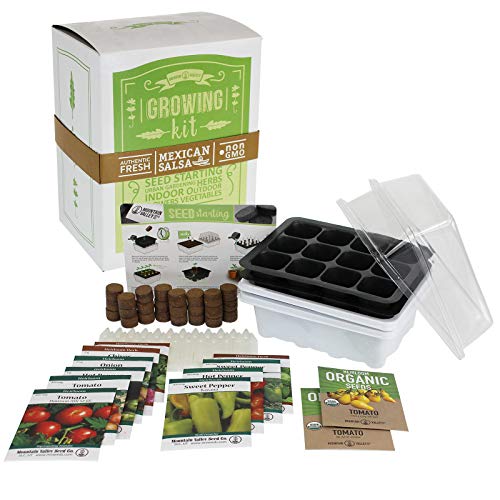 Salad & Vegetable Garden Seed Starter Kit | Deluxe | 12 Non-GMO Varieties | Gardening Starter Kit | Seeds: Cucumber, Sweet Pepper, Tomato, Chives, Lettuce, Carrot & More