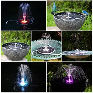 AISITIN 3.5W LED Solar Fountain for Birdbath, Solar Water Fountains with Battery 6 Nozzles, Solar Powered Fountain Pump Solar Fountain for Garden Birdbath Pond Pool Fish Tank Outdoor