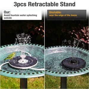 AISITIN 3.5W LED Solar Fountain for Birdbath, Solar Water Fountains with Battery 6 Nozzles, Solar Powered Fountain Pump Solar Fountain for Garden Birdbath Pond Pool Fish Tank Outdoor