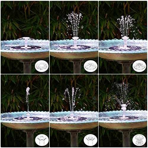 AISITIN 3.5W LED Solar Fountain for Birdbath, Solar Water Fountains with Battery 6 Nozzles, Solar Powered Fountain Pump Solar Fountain for Garden Birdbath Pond Pool Fish Tank Outdoor