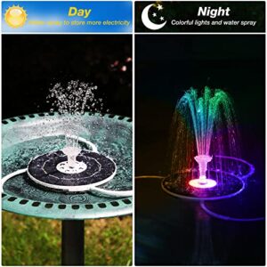 AISITIN 3.5W LED Solar Fountain for Birdbath, Solar Water Fountains with Battery 6 Nozzles, Solar Powered Fountain Pump Solar Fountain for Garden Birdbath Pond Pool Fish Tank Outdoor