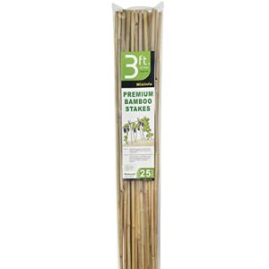 Mininfa Natural Bamboo Stakes 3 Feet, Eco-Friendly Garden Stakes, Plant Stakes Supports Climbing for Tomatoes, Trees, Beans, 25 Pack