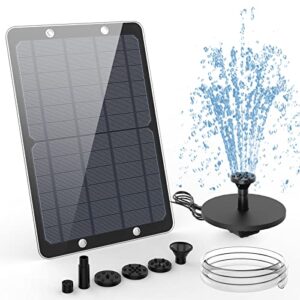 aisitin 9w solar water pump kit, solar powered water fountain pump with 6 nozzles, diy fountain kit for bird bath, ponds, garden