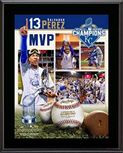 salvador perez kansas city royals 2015 mlb world series champions 10.5″ x 13″ world series mvp sublimated plaque – mlb player plaques and collages