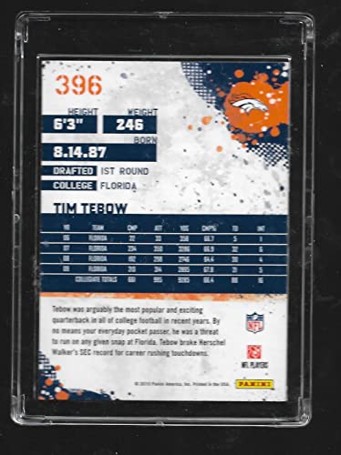 Tim Tebow RC - Denver Broncos (RC - Rookie Card) 2010 Score Football Card - NFL Trading Card in Screwdown Case