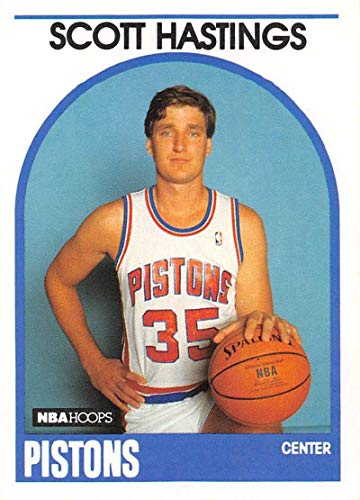 1989-90 NBA Hoops #317 Scott Hastings Detroit Pistons Inaugural Hoops Licensed Basketball Trading Card (Stock Photo. Near Mint or Better)