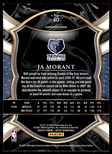 2020-21 Panini Select - [Base] - Retail Blue #60 - Concourse - Ja Morant