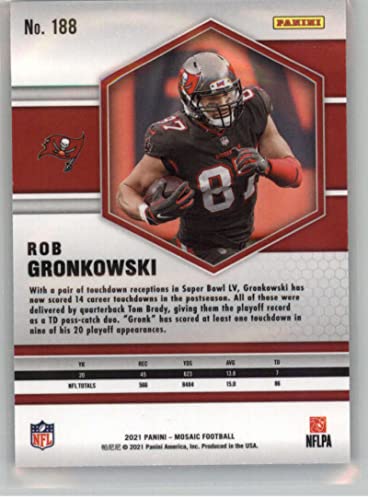 2021 Panini Mosaic #188 Rob Gronkowski Tampa Bay Buccaneers NFL Football Trading Card