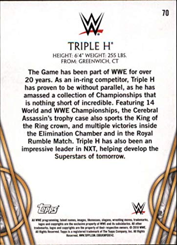 2018 Topps Legends of WWE #70 Triple H Wrestling Trading Card