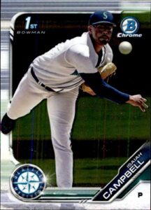 2019 bowman chrome draft #bdc-11 isaiah campbell rc rookie seattle mariners mlb baseball trading card