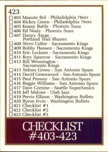 1990 SkyBox Basketball Card (1990-91) #423 Checklist