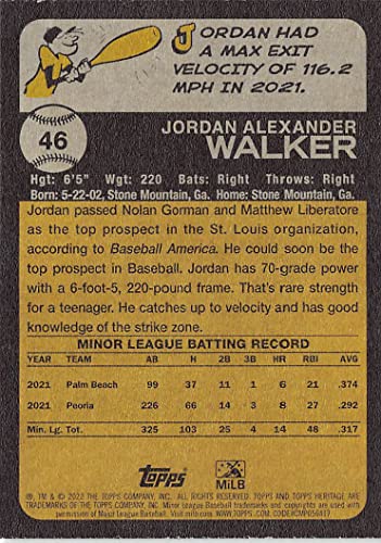 2022 Topps Heritage Minors #46 Jordan Walker