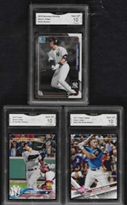 aaron judge bowman chrome & topps 3 card rookie lot graded gma gem mint 10 yankees superstar mvp homerun champ