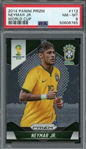 neymar jr 2014 panini prizm world cup card #112 psa 8