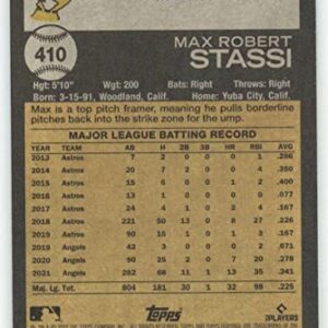 2022 Topps Heritage #410 Max Stassi High Number Short Print SP Short Print Los Angeles Angels MLB Baseball Base Trading Card