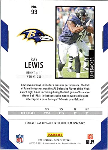 2021 Score #93 Ray Lewis Baltimore Ravens NM-MT NFL Football