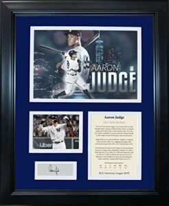 framed aaron judge al mvp 2022 facsimile laser engraved signature auto new york yankees baseball 12″x15″ photo collage