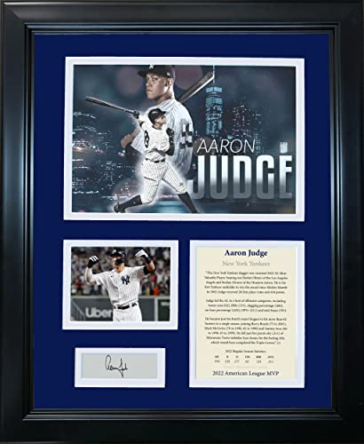 Framed Aaron Judge AL MVP 2022 Facsimile Laser Engraved Signature Auto New York Yankees Baseball 12"x15" Photo Collage