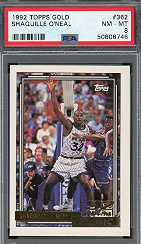 Shaquille O'Neal 1992 Topps Gold Basketball Rookie Card #362 Graded PSA 8