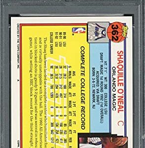 Shaquille O'Neal 1992 Topps Gold Basketball Rookie Card #362 Graded PSA 8