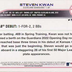 2022 TOPPS UPDATE #US54 STEVEN KWAN CLEVELAND GUARDIANS BASEBALL MLB