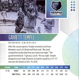 2018-19 Panini Status NBA Basketball Card #43 Garrett Temple Memphis Grizzlies