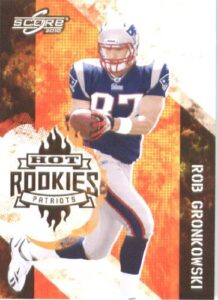 2010 score hot rookies football card in screwdown case #26 rob gronkowski mint