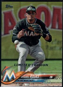 2018 topps limited (glossy) #362 miguel rojas miami marlins baseball card