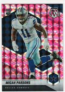 2021 panini mosaic micah parsons pink camo prizm refractor rookie card