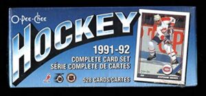 1991 1992 topps o pee chee factory sealed nhl hockey series complete mint 396 card set featuring stars and hall of famers including wayne gretzky and mario lemieux plus many others