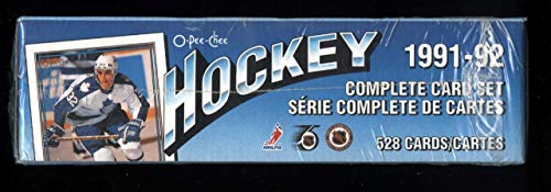 1991 1992 Topps O PEE CHEE Factory Sealed NHL Hockey Series Complete Mint 396 Card Set Featuring Stars and Hall of Famers Including Wayne Gretzky and Mario Lemieux plus Many Others