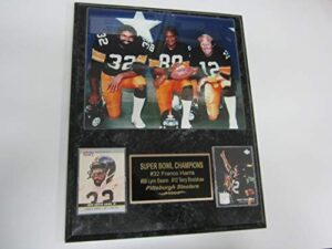 steelers franco harris terry bradshaw lynn swann 2 card collector plaque w/8×10 photo