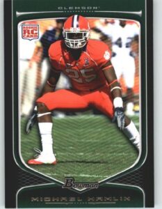 michael hamlin rc/clemson (rc rookie card) 2009 bowman draft picks football cards #215 / football card