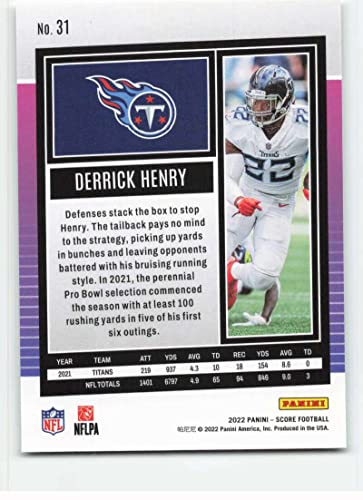 2022 Score #31 Derrick Henry Tennessee Titans NFL Football Trading Card