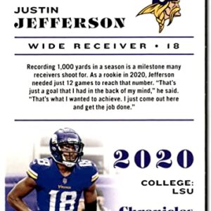 2020 Chronicles Base #62 JUSTIN JEFFERSON RC Rookie Minnesota Vikings