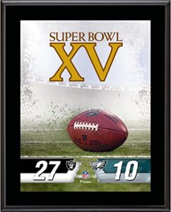 las vegas raiders vs. philadelphia eagles super bowl xv 10.5″ x 13″ sublimated plaque – nfl team plaques and collages