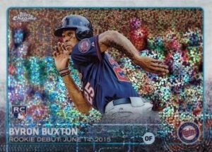 2015 topps chrome update pulsar refractor baseball #us136 byron buxton rookie debut card