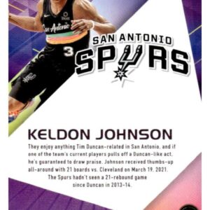 2020-21 PANINI RECON #13 KELDON JOHNSON SAN ANTONIO SPURS BASKETBALL OFFICIAL TRADING CARD OF THE NBA