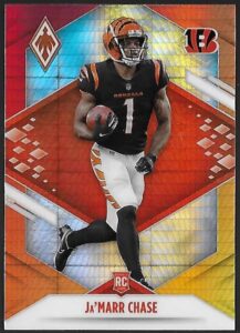 2021 panini phoenix fire burst #105 ja’marr chase rc