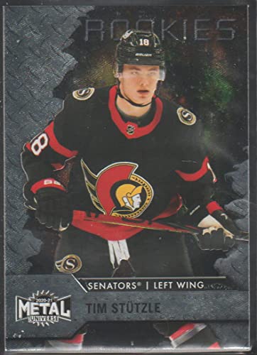 2020-21 Skybox Metal Universe #140 Tim Stutzle RC Rookie Card Ottawa Senators Official NHL Hockey Trading Card in Raw (NM or Better) Condition