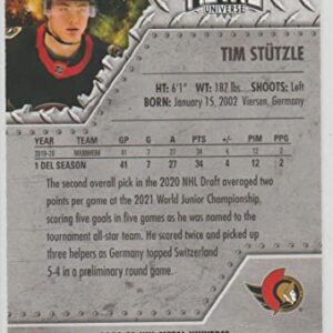 2020-21 Skybox Metal Universe #140 Tim Stutzle RC Rookie Card Ottawa Senators Official NHL Hockey Trading Card in Raw (NM or Better) Condition