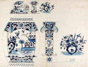 an original design for a porcelain vase