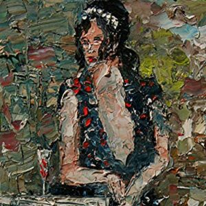 SOLD The Parisienne, Vogue Woman At Paris Cafe By Internationally Renown Painter Andre Dluhos