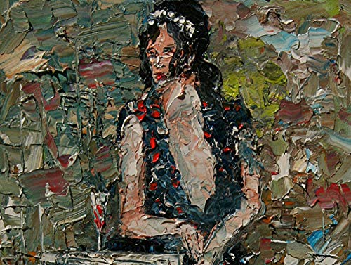 SOLD The Parisienne, Vogue Woman At Paris Cafe By Internationally Renown Painter Andre Dluhos